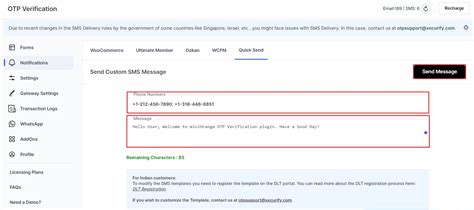 Configure Quick Send Notification In Otp Verification Plugin On Wordpress