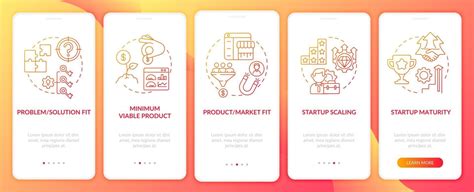 Startup Lifecycle Phases Red Onboarding Mobile App Page Screen 3397721 Vector Art At Vecteezy