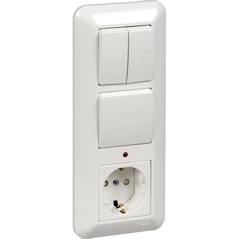 Блок СП Schneider Electric БК-2 ВР-005А Прима 1-кл.+2-кл. выкл.+розетка ...