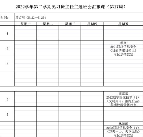 温州市第二职业中等专业学校温五中 德育活动 2022学年第二学期见习班主任主题班会汇报课