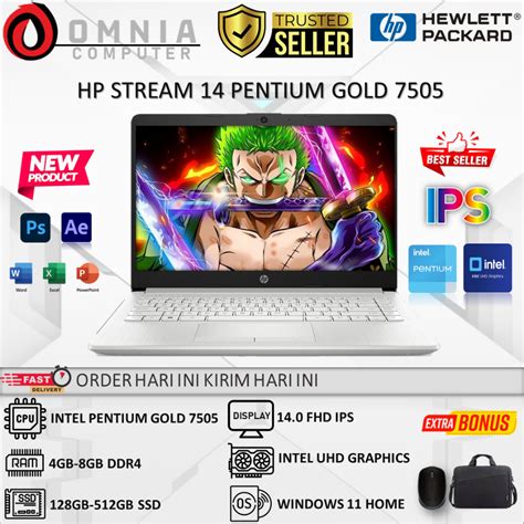 Jual Laptop Baru Hp Stream Intel Pentium Gold Gb Gb Inch Full Hd Ips Windows