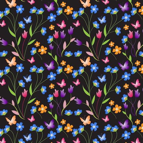 Premium Vector Floral Seamless Pattern Design Template