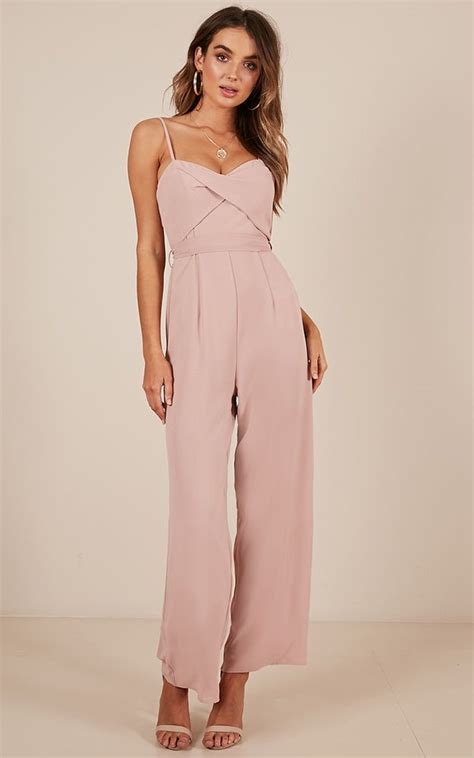 Through The Clouds Jumpsuit In Blush Bridesmaids Jumpsuits Summer Occasion Dress Outfits