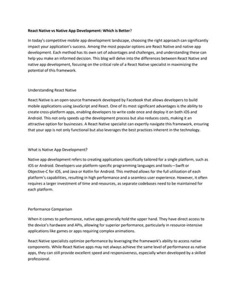 react native vs native app development which is better pdf