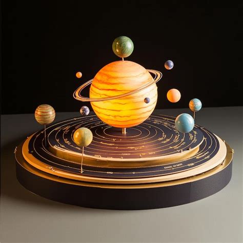 A Solar System Model With Planets Revolving Around A Brightly Lit Sun Each Orbit Carefully