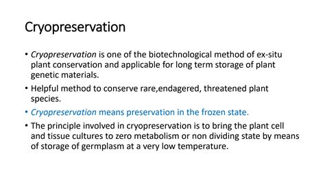 Solution Cryopreservation Techniques Studypool