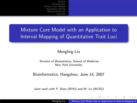 Pdf Mixture Cure Model With An Application To Interval Mapping Of