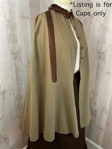 1900s Antique Cape Cloak Edwardian Wool Caplet Taupe … Gem