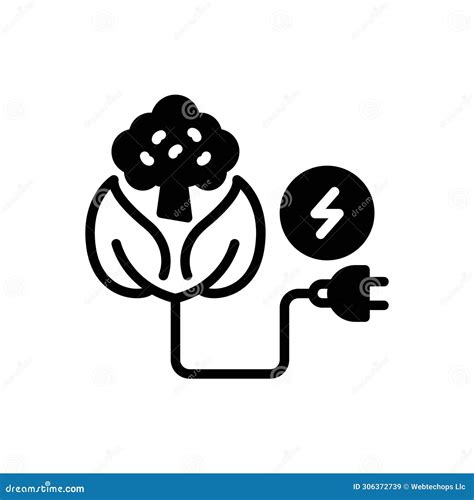 Black Solid Icon For Biomass Renewable And Energ Stock Illustration