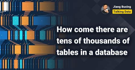How Come There Are Tens Of Thousands Of Tables In A Database By