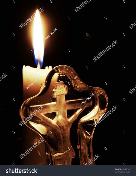 Candle Light Jesus On Cross Stock Photo Shutterstock