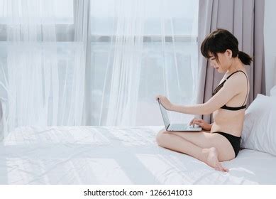 Sexy Asian Woman Use Laptop Computer Stock Photo 1266141013 Shutterstock