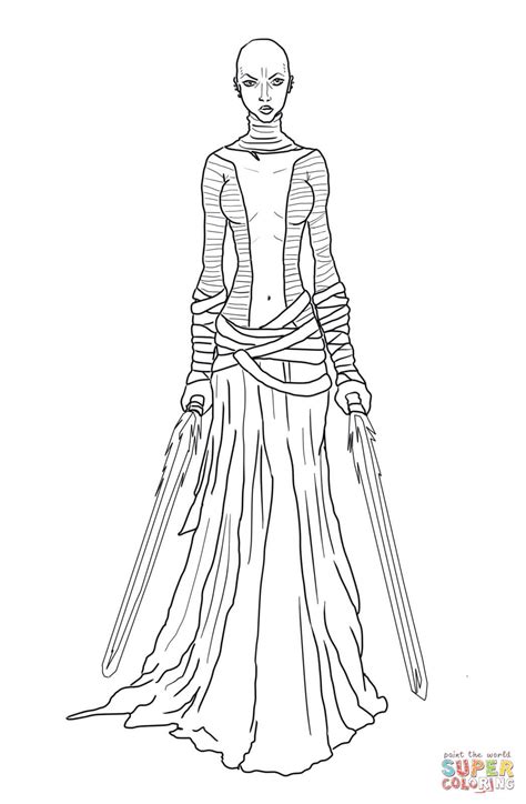 Dibujo De Asajj Ventress De Star Wars La Guerra De Los Clones Para