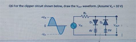 Solved Q6 For The Clipper Circuit Shown Below