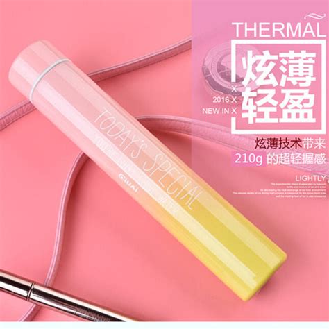 แก้วเก็บความร้อนชายแบบพกพาสะดวกรุ่นยาวบางหญิงเอกลักษณ์สร้างสรรค์และแฟชั่นกระติ๊กน้ำเรียบง่ายสด