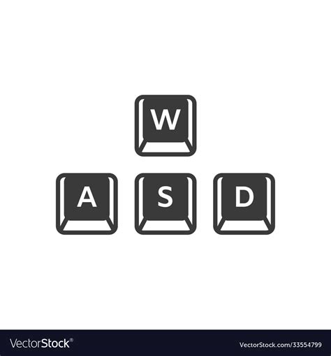 Wasd Keyboard Gaming Buttons Royalty Free Vector Image