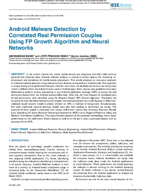 Android Malware Detection By Correlated Real Permi Date Of Publication Xxxx 00 0000 Date Of