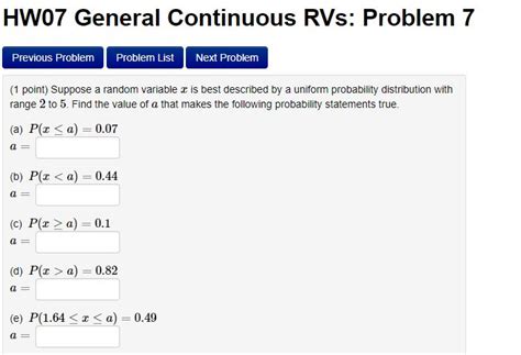 Solved Hw07 General Continuous Rvs Problem 7 Previous