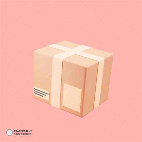 골 판지 상자 아이콘 격리 된 3d 렌더링 그림 무료 Psd 파일