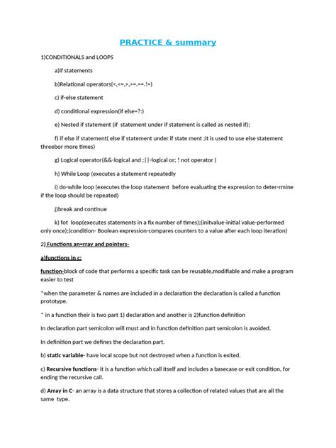 Program Practice Pdf Control Flow Pointer Computer Programming