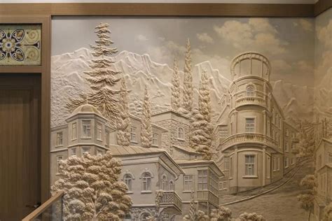 Барельеф Краска Текстурированный холст Художественные скульптуры