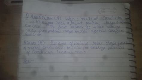 Assertion A When A Neutral Conductor Is Brought Near A Point Positive