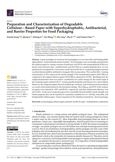 Pdf Preparation And Characterization Of Degradable Cellulose−based