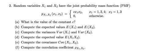 Solved 2 Random Variables X1 And X2 Have The Joint