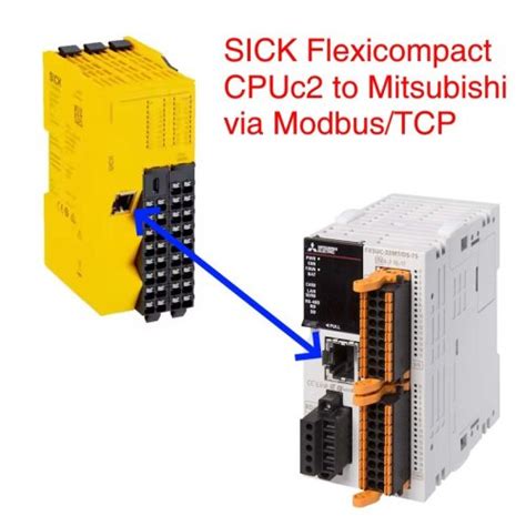 Sick Flexicompact Cpuc2 To Mitsubishi Fx5 Iq F Via Modbus Tcp Simple
