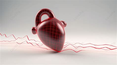 흰색 배경에 하트비트 기호가 있는 격리된 3d 심장 렌더링 클리핑 경로 포함 심장병 환자 배경 클리핑 배경 의료 기호 배경 이미지 Hd 심장병 환자 클리핑