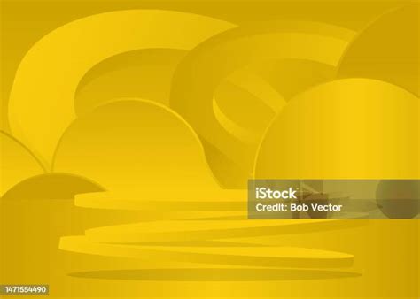 실린더 모형 제품 디스플레이 프레젠테이션을 위한 노란색 미래 무대 쇼케이스 추상 공상 과학 벡터 3d 방 받침대 연단 최소한의 기하학적 형태 빈 장면 0명에 대한 스톡 벡터