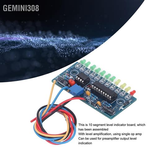 Gemini308 Led ตัวบ่งชี้ระดับเสียงโมดูล 10 Segment 11pcs 3mm Leds ตัวบ่ง