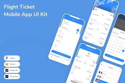Flight Explorer Mobile App Ui Kit Ux And Ui Kits Ft Booking And Ticket