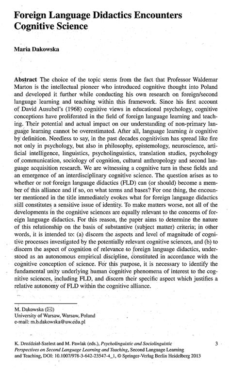 Pdf Second Language Learning And Teaching