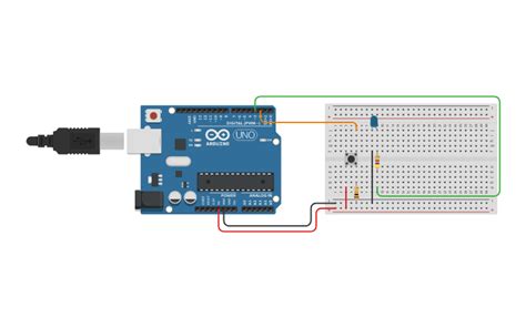 circuit design timed led with button tinkercad