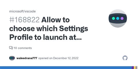 Allow To Choose Which Settings Profile To Launch At Project Loading