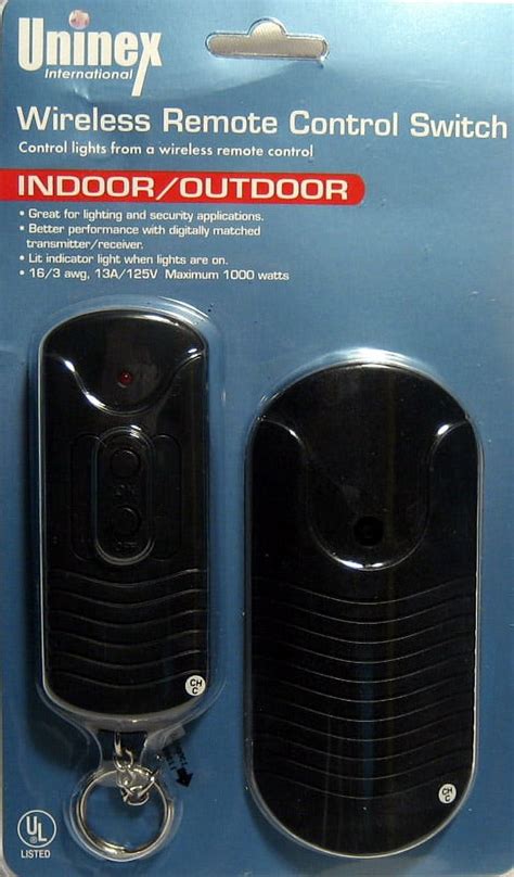 UNINEX Indoor Wireless Remote Control Electrical Plug Power Switch For Lamps 40 Ft Walmart Com