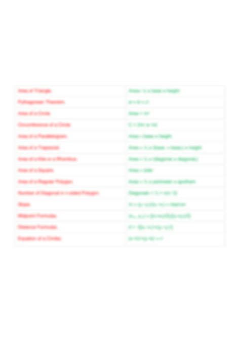 SOLUTION Geometry Shapes Formulas For Grade Th Studypool