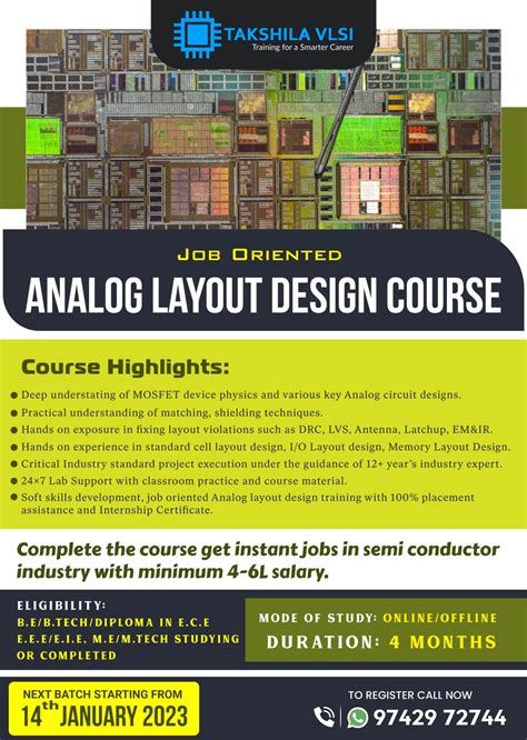 Takshila Vlsis Analog Layout Design Online Course Next Batch Starting