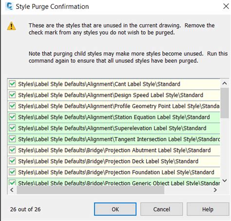 solved issue with purge styles autodesk community