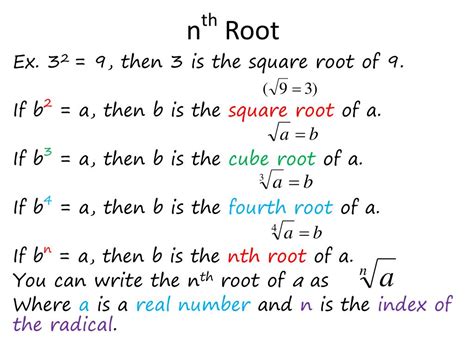 PPT 7 1 Nth Roots And Rational Exponents PowerPoint Presentation Free Download ID 2003423