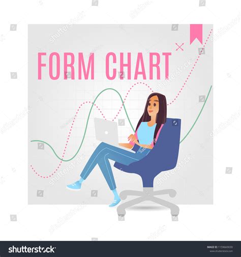 Data Analysis Vector Illustration Young Girl Stock Vector Royalty Free