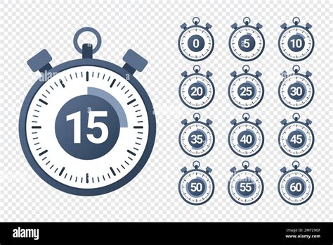 Stopwatch Icons Timer Icons Set Speed Measurements Countdown From 0 To 60 Seconds Stopwatch