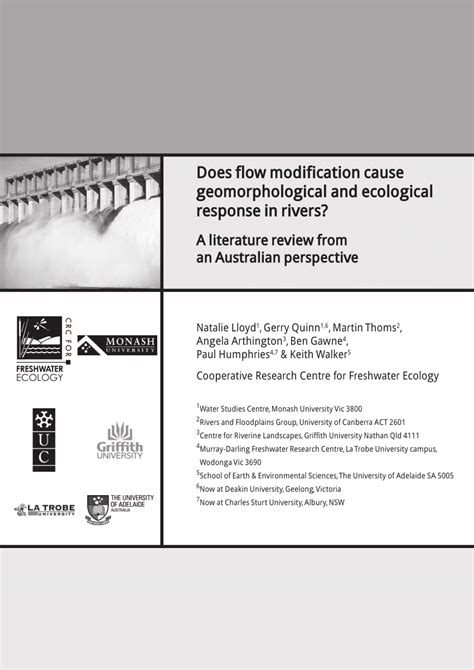 Pdf Does Flow Modification Cause Geomorphological And Ecological