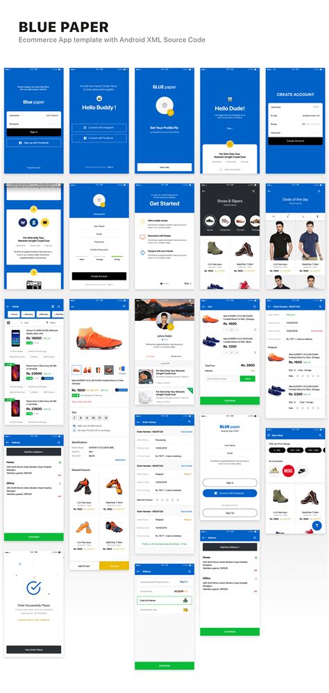ecommerce app uiux ui kit android ui library on behance android app design android ui app ui