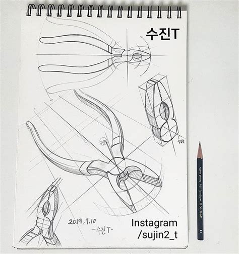 기초디자인 수진t On Instagram 펜치 공구 수진t 수진쌤 기초디자인 입시미술 미술기초 그림 인공물