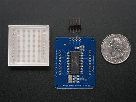 Adafruit Small 1 2 8x8 Led Matrix I2c Backpack Red