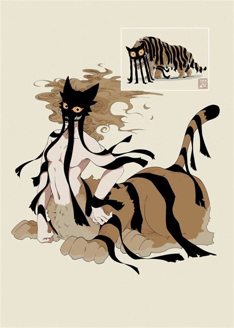 Yuki 1212 Dream Tiger Govy9807 Original Highres 1girl Body Fur Breasts Brown Background