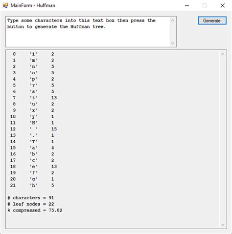 Huffman Compression In C Implemented By James Pate Williams Jr Numerical Explorations