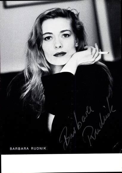 Foto Schauspielerin Barbara Rudnik Portrait Mit Zigarette Autogramm
